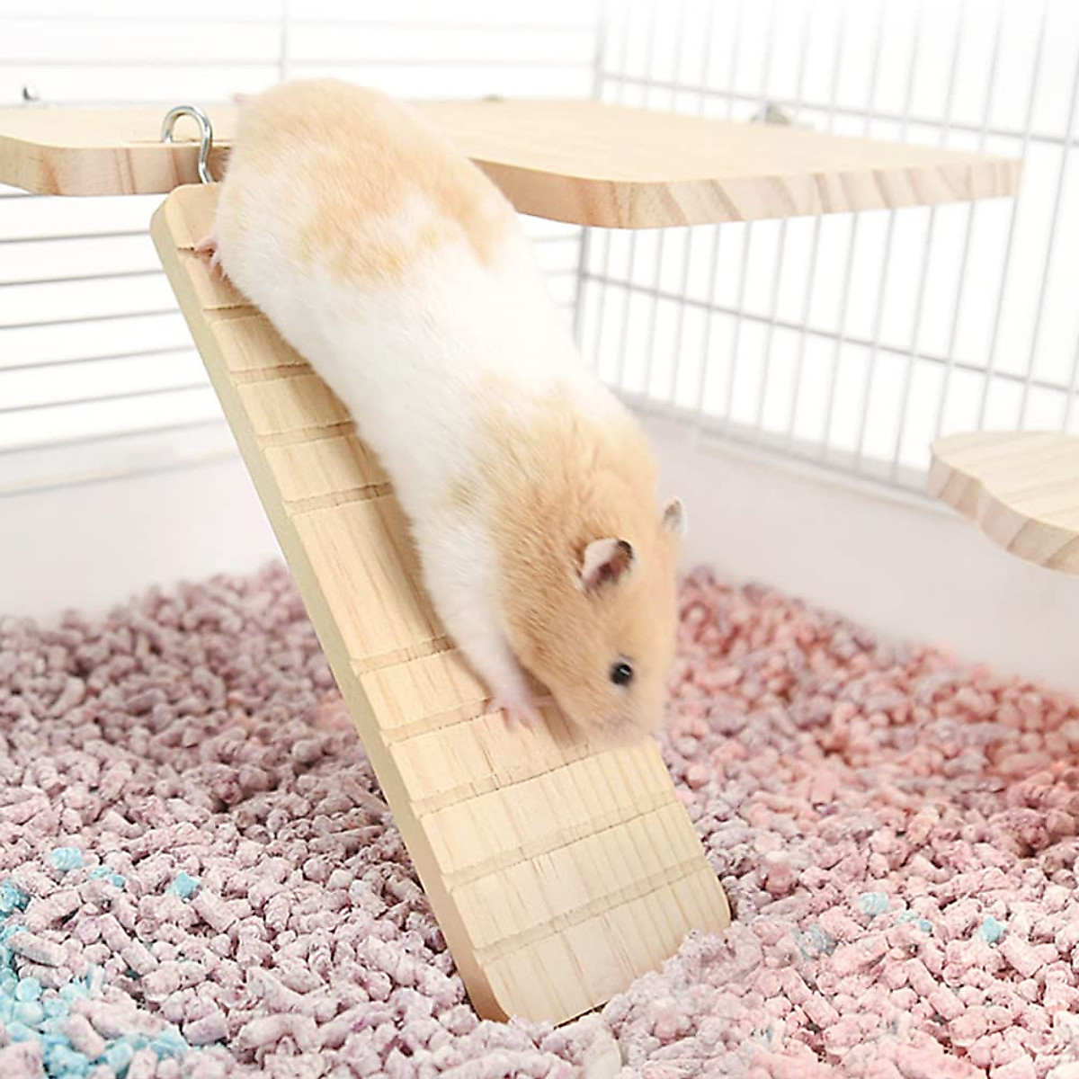 Mipcase 2pcs Hamster Platform Pet Cage Ladder Toy Ladder Toy Hamster Climbing Ladder Hamster Toy Hamster Supplies Small Pets Training Ladder Interesting Chinchilla Ladder