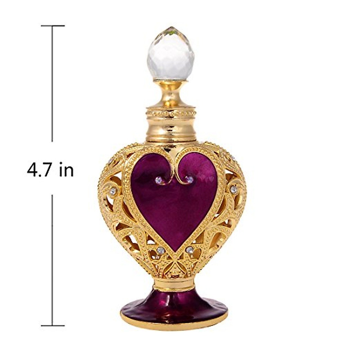 YU FENG Heart Shape Enameled Empty Refillable Perfume Bottle (purple)