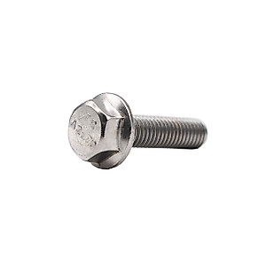 10pcs M8-1.25 x 20mm Flanged Hex Head Bolts Flange Hexagon Screws, Stainless Steel 18-8 (304), Plain Finish
