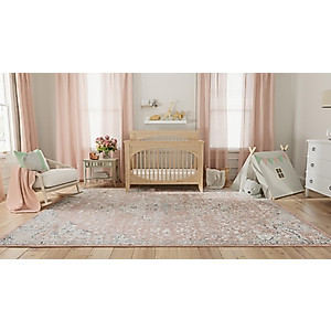 Rugs America Harper HY50B Pink Amaranth Transitional Vintage Non-Shedding Living Room Bedroom Nursery Dining Home Office Area Rug, 4'0"x6'0" Oval