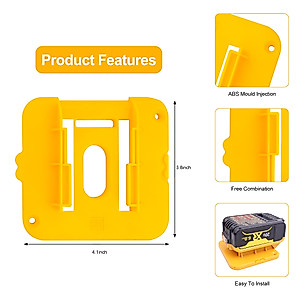 GIPFTYAG 12 Pack Battery Holder for Dewalt 20V Battery Mounts Dock Holder Fit for DCB200 DCB201 DCB202 DCB203 DCB204(w/24 Screws, No Battery)