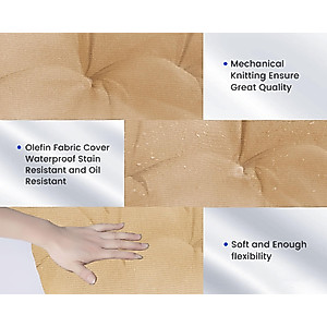 ROSNINIKA Outdoor Bench Cushion Outdoor Bench Cushions for Patio Furniture Outdoor Seat Cushion Porch Swing Cushions for Furniture with Non Slip Tufted Memory Foam 36x14x4 inches Mixed Golden