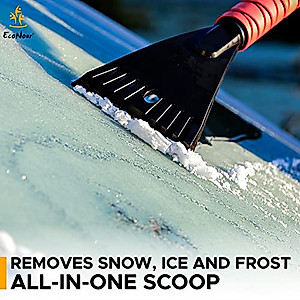 EcoNour 36″ 3 in 1 Extendable Snow Brush and Ice Scraper for Car Windshield | Telescoping 360° Snow Brush Pivoting Head | Window Ice Scraper for Snow Removal for Car, SUV, Truck Winter Car Accessories