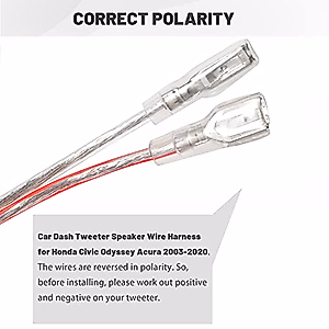 RED WOLF Car Dash Tweeter Speaker Wire Harness Cable Connector for Honda Civic Odyssey Acura 2003-2020 to Tweeter Speaker Sound System Update