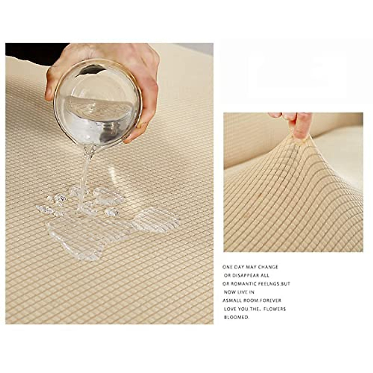 IMYOGI High Stretch Sofa Covers High Stretch Sofa Cover L Shape Stylish Sofa Slipcovers Solid Color Jacquard Fabric with Non Skid Foam Couch Covers for Living Room -Blue-4 Seater+4 Seater