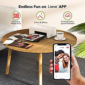 Liene 4x6'' Photo Printer, Wi-Fi Picture Printer, 20 Sheets, Full-Color Photo, Instant Photo Printer for iPhone, Android, Smartphone, Thermal dye Sublimation, Portable Photo Printer for Home Use