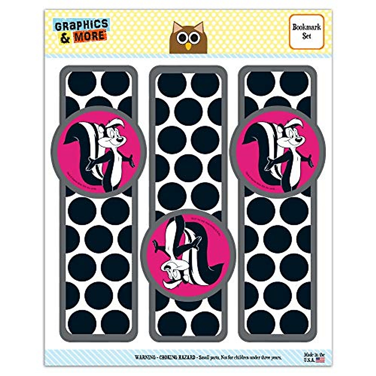 Looney Tunes Pepe Le Pew Set of 3 Glossy Laminated Bookmarks