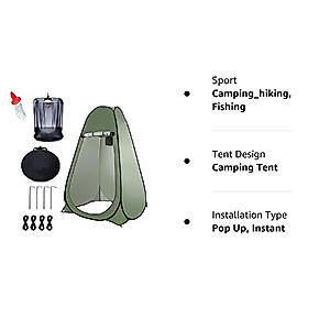 Camping Shower Tent Privacy Tent - Pop Up Changing Toilet Portable Sun Shelters Dressing Room Instant Outdoor for Camping Hiking Beach Picnic Fishing with Carrying Bag Privacy Tent & Shower Bag