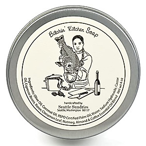 Seattle Sundries | Natural Dish Soap Bar - Kitchen Hand & Dish Bar Soap - 1 (4oz) Bar in a Low Waste Tin, Scented with Pure Essential Oils - Chef Gift for Cook