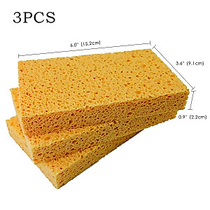 6 x 3.6 x 0.9 Inch JK SP-T22 Large Sponge, Kitchen Sponges, Handy Sponges, Cellulose Sponges, Dish Washing Sponge, Natural Sponge, Car Washing Sponge, Eco Friendly Sponge