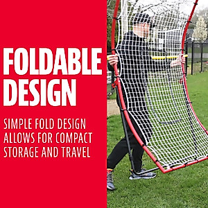 Franklin Sports Baseball Rebounder Net - Baseball + Softball Pitchback Net + Pitching Target - All Angle Bounce Back Net - Return Fielding Trainer - 48",Red