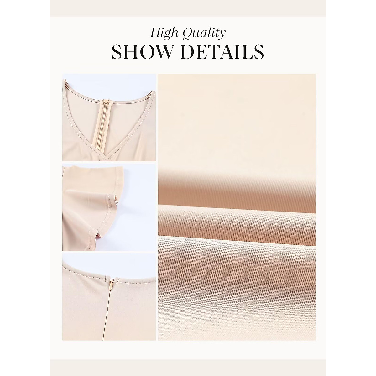 Dokotoo Women's Formal Dresses Midi V-Neck Floral Fashion 2024 Party Wedding Guest Dress Valentines Dress for Women Apricot L