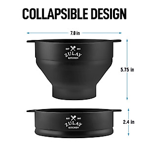 Zulay Kitchen Large Microwave Popcorn Maker - BPA-Free Silicone Popcorn Popper - Microwave Collapsible Bowl With Lid - Family Size Microwave Popcorn Bowl - 15 Popcorn Cup Capacity (Black)