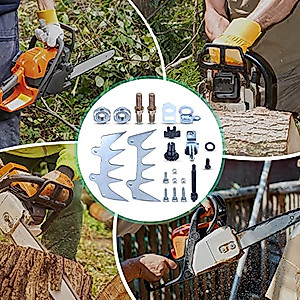 Adefol Chain Saw Bumper Spike/Felling Dog 21pcs Kit for Stihl MS660 MS460 MS440 066 046 044 Replacement Parts with Chain Adjuster Tensioner, Bar Stud, Bar Nut for 1122 664 0503, 1122 664 0508
