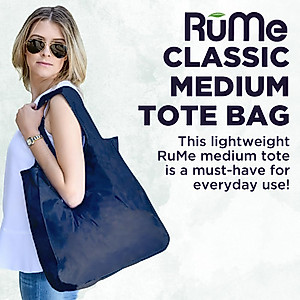 RuMe Medium Foldable Reusable Grocery Shopping Bag Tote | Classic Medium Tote Bag | Holds 50lbs | Folds into Pouch | 1 Pack