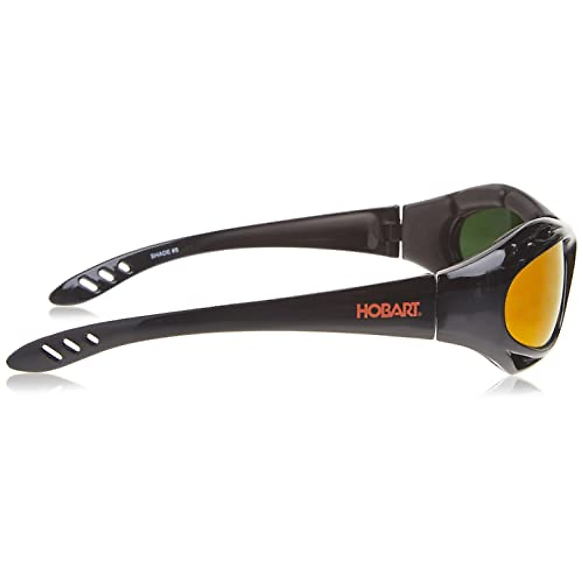 Hobart 770726 Shade 5, Mirrored Lens Safety Glasses, Black