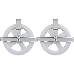 2 PK- 5'' Clothesline Pulley Wheel High Grade Impact Features Aluminum Axle Rustproof Weather Resistant - Nylon Rope Pulley for Outdoor Drying Clothing & More, White
