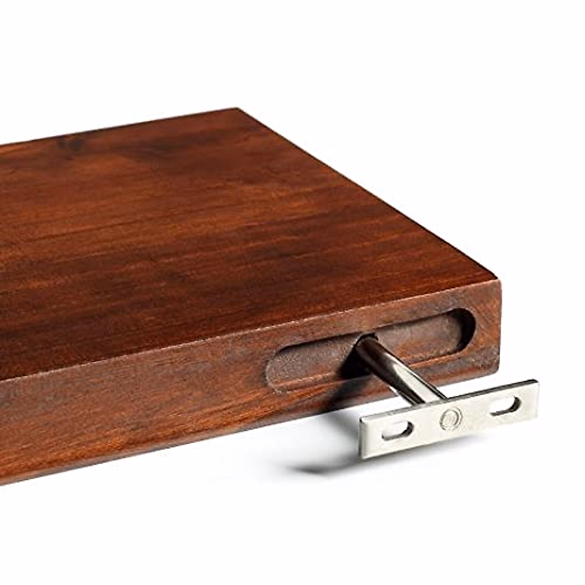 Mark One Home Goods Premium Floating Wood Shelf - Floating Wall Shelves, Hardware and Fasteners Included (2-Tier, 6 Inch Walnut)