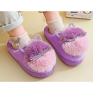 Toddler Slippers Girls Kids Slippers Cute Cat House Slipper Fuzzy Slippers Pink Slipper Winter Warm Slippers Soft House Shoes