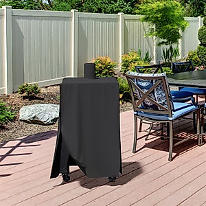 SHINESTAR Upgraded Vertical Pellet Smoker Cover for Pit Boss 4/5-Series, PBV4PS1, PBV5PW1, PBV4PS2, Durable & Waterproof, Special Zipper Design, Black