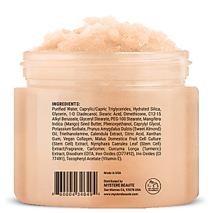 Mango Butter Body Scrub with Collagen and Stem Cells 12 oz - Exfoliating Salt Scrub for Cellulite - Deep Cleansing for Acne, Scars, Wrinkles - Moisturizes Skin