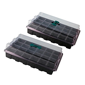 GANAZONO 4 Sets 24 Starting Planter Microgreens Tray Starter Tray Plant Starting Trays Growing Tray Garden Propagator Greenhouse Grow Trays Miniature Kits Germination Pot Vegetable