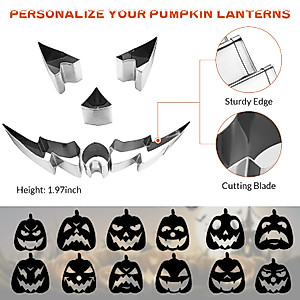 WANNTS Pumpkin Carving Kit Halloween, Safe and Easy Set for Kids, DIY Stainless Steel Tools Halloween Decoration Jack-O-Lanterns, Gift Halloween(24 Pieces)