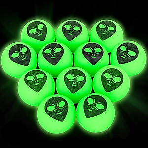 Rhode Island Novelty Glow-in-The-Dark Alien Hi-Bounce Balls (1 dz)
