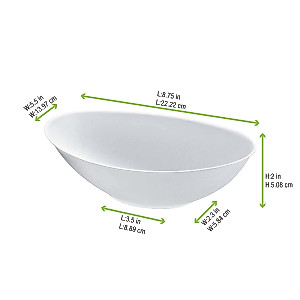 PacknWood 210BCHIC750Heavy-Duty Bowl Bio n’ Chic Oval Sugarcane Bowl Made by 100% Sugarcane fibers - 24 oz - 8.6 x 5.5-250 per case - Compostable and Biodegradable