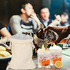 Lewis Bag and Ice Mallet Crush Ice - Wood Hammer and Lewis Bag for Crushed Ice, Bartender Kit Set & Bar Tools Kitchen Accessory