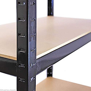 AUTOFU Shelves for Storage 28" W x 12" D x 59" H 5-Tier Metal Shelving Unit Adjustable Utility Rack Multipurpose Shelf for Garage, Basement, Pantry, Warehouse, Shed(Black)