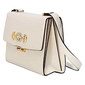 Gucci Mystic White Zumi Shoulder Bag Small Handbag Gold Strap Italy Authentic NW