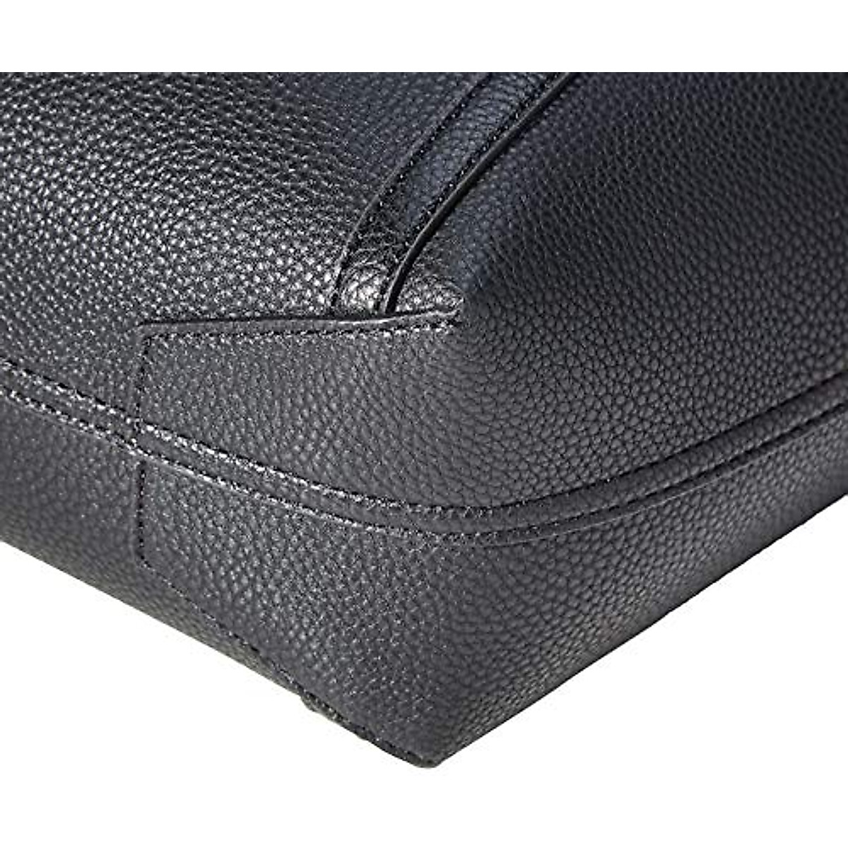 A|X ARMANI EXCHANGE womens Reversible Pebbled Tie Eco Leather Tote Bag, Black/Gold-black/Gold, One Size US