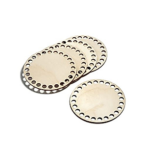 Premium Baltic birch plywood Round 4" x 5 pcs Wooden Basket Bottoms set, solid wooden base for DIY