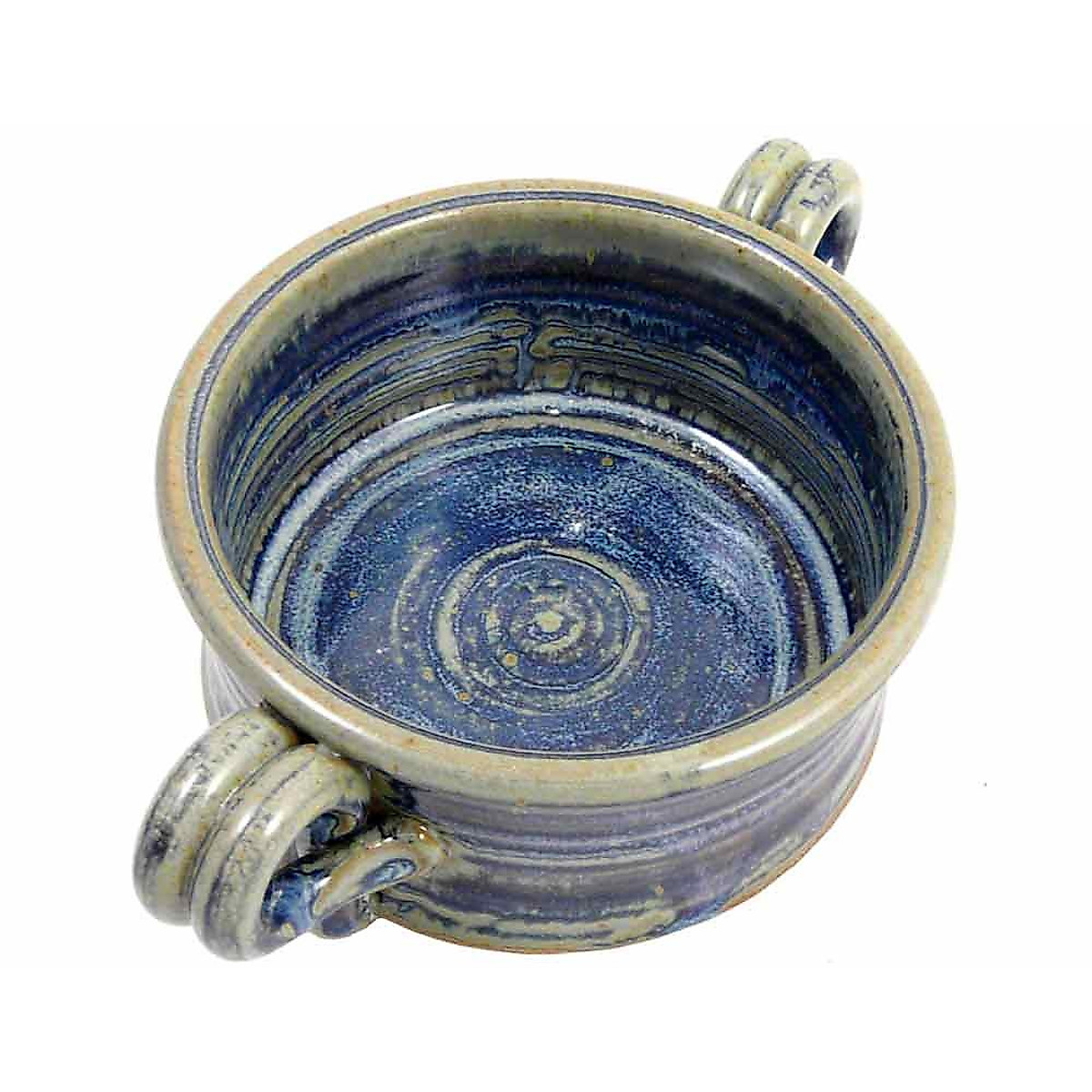 American Made Stoneware Bistro Bowl for Soup, Chili, Rice, or Pasta; Set of 2, 16-oz (French Blue)