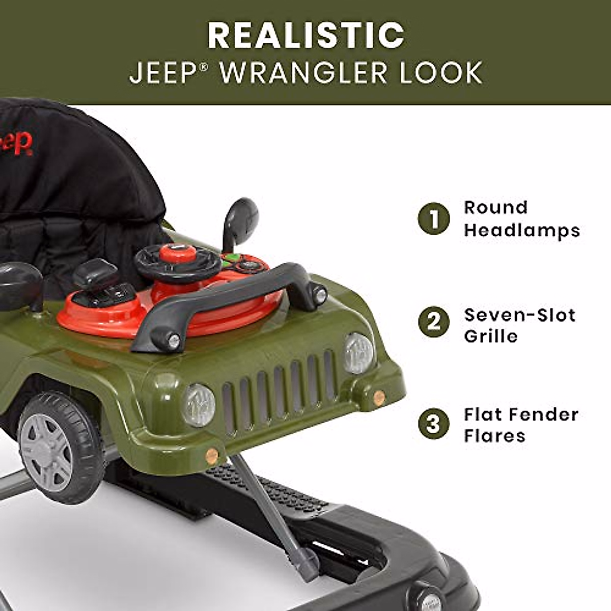 Jeep Classic Wrangler 3-in-1 Grow With Me Walker, Anniversary Green