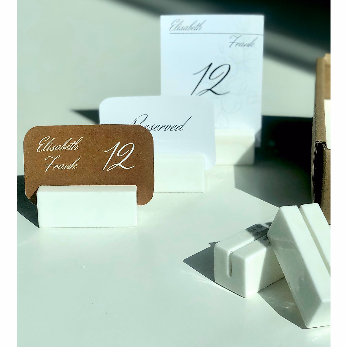 SET OF 20 UNITS - Ceramic Price & Card Holder. Ideal for Shops, Bakeries, Jewelry Stores & Weddings/Events. Elegance and Durability