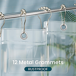 Titanker Clear Shower Curtain Liner, 72 x 72 Plastic Shower Liner Lightweight PEVA Shower Curtain Liner for Bathroom, Waterproof Shower Liner with Magnets and Rustproof Grommet Holes