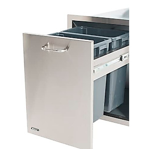 Bull Outdoor Products Slim Trash Drawer, Stainless Steel