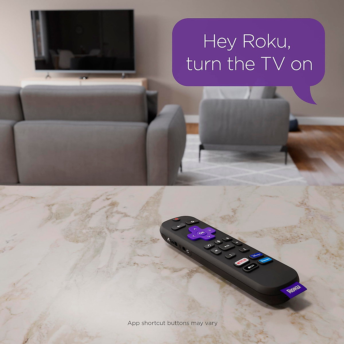 Roku Voice Remote Pro | Rechargeable voice remote with TV controls, lost remote finder, private listening, hands-free voice controls, and shortcut buttons for Roku Players, Roku TV, & Roku Streambars