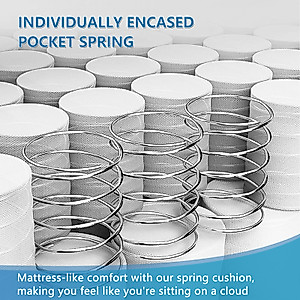 Aulase Large Seat Cushion for Office Chair, Inner Springs and Thick Soft Memory Foam for Super Support & Comfort, Pressure Relief for Long Sitting, Chair Pad for Hip, Coccyx, Sciatica Pain Relief