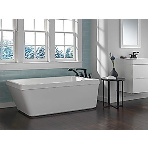 DELTA FAUCET T4764-BL Ashlyn Roman Tub Trim with Hand Shower Deck-Mount with Diverter, Matte Black