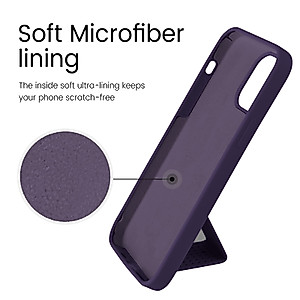 LAUDTEC Silicone Kickstand Case Compatible with iPhone 14 Pro Max, Flexible Soft Liquid Silicone Stand Case for iPhone 14 Pro Max (Deep Purple)