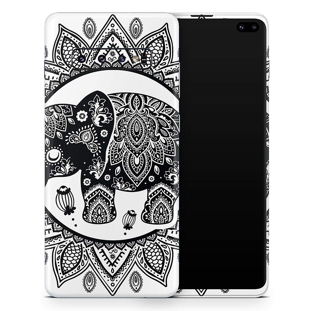 DesignSkinz Indian Mandala Elephant Protective Vinyl Decal Wrap Skin Cover Compatible with The Samsung Galaxy S20 (Screen Trim & Back Glass Skin)