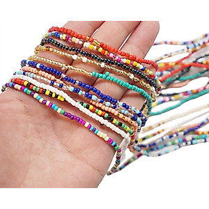 RICHRAIN Bulk Wholesale Waist Beads Body Chain African Belly Jewelry for Women (100PCS Mixed)