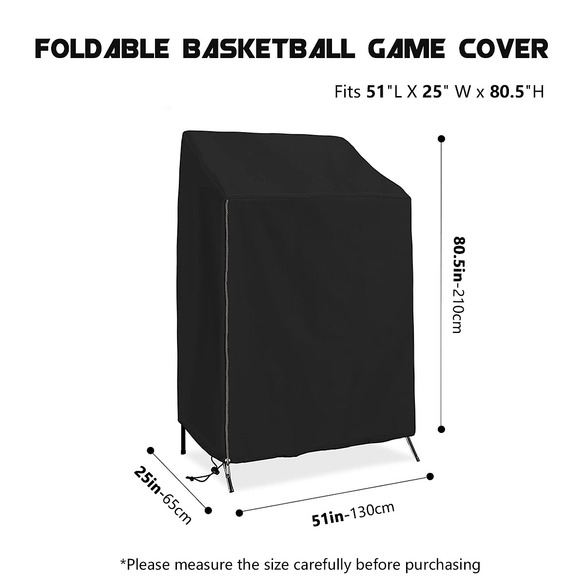 Foldable Basketball Arcade Game Cover, Waterproof and Dustproof Arcade Basketball Game Cover-With Zipper Drawstring-Suitable for Home Foldable Dual Shot Electronic Basketball Arcade Game