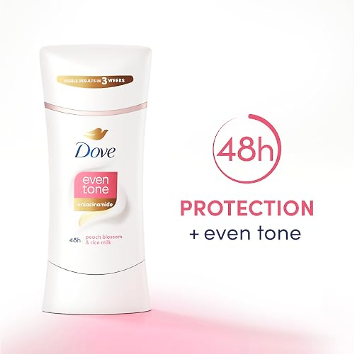 Dove Even Tone Antiperspirant Deodorant Stick Peach Blossom & Rice Milk 3 Count 2.6 oz