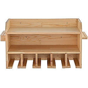 VEVOR Drill Charging Station, Power Tool Charging Station, 5 Drill Hanging Slots Drill Charging Station, 2-Shelf Cordless Drill Storage, Wall Mounted Power Drill Tool Storage Organizer Wooden