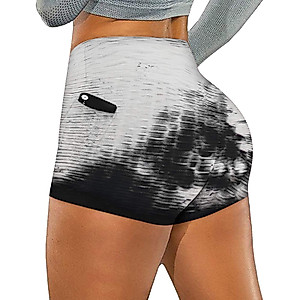 Bblulu Leggings for Women Butt Lift Tights with Pocket Scrunch Booty Lifting Workout Yoga Pants 2pcs Textured Yoga Shorts