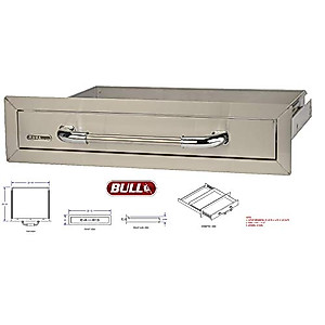 AMS Fireplace AMS BULL grill 30 Outlaw BBQ Grill with BULL single Side Burner, 30 DoorDrawer Combo, Single Drawer, Sink and Cover (Natural Gas)